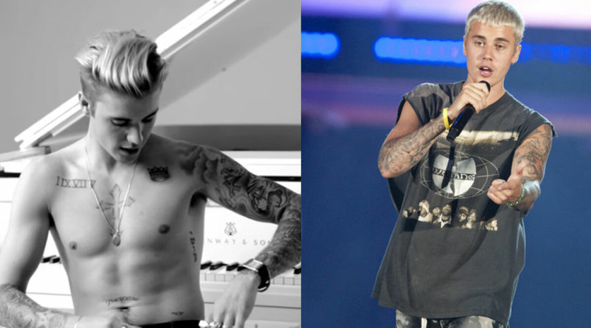 Justin Bieber visar upp nya tatueringen på scen | ELLE